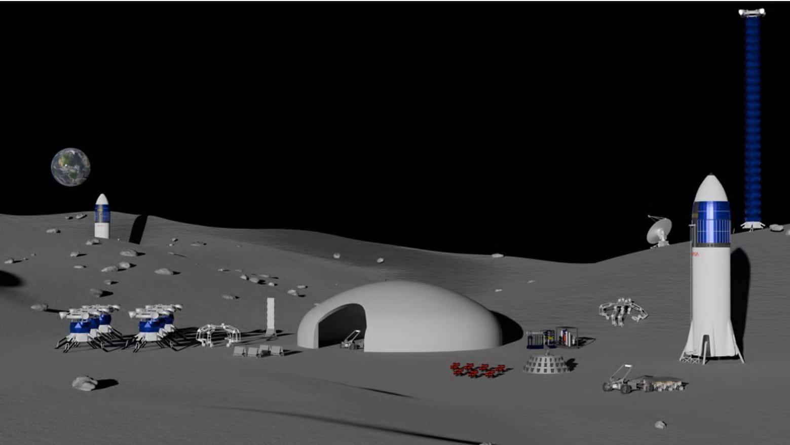 An infrastructure project for a large lunar base was shown in the USA ...