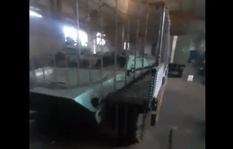 Footage of the MT-LB of the Armed Forces of Ukraine, equipped with anti ...