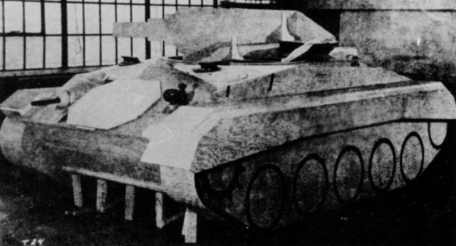 Полноразмерный макет Light Tank T24. На тот момент отрабатывалось шасси ...