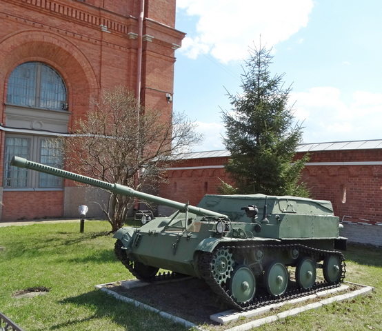 A three-ton tracked armored tank with a 57mm cannon is capable of ...